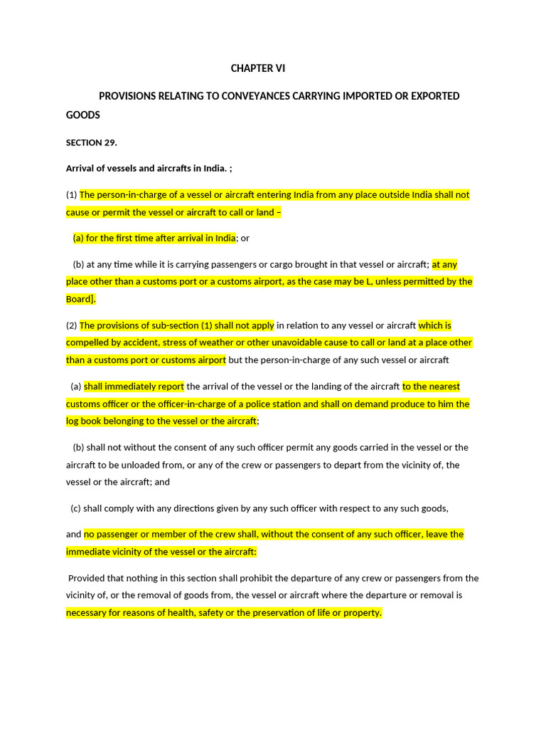 Customs Regulations for Imported Goods | PDF | Customs | Aviation
