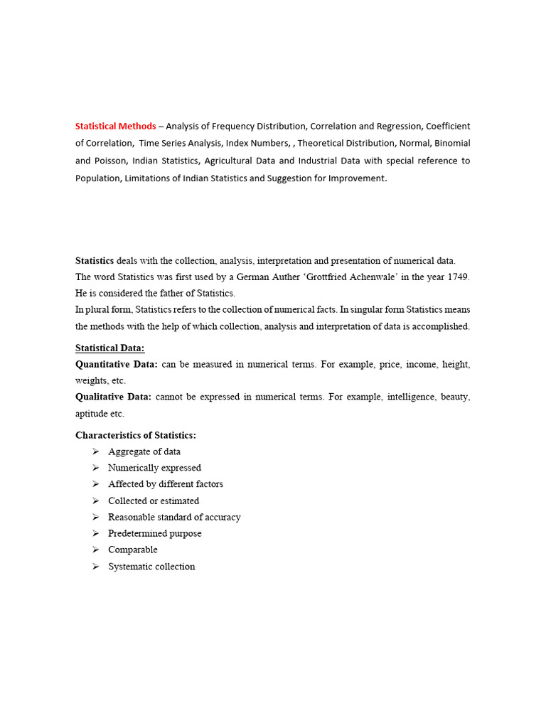 Statistical Methods | PDF | Mean | Sampling (Statistics)