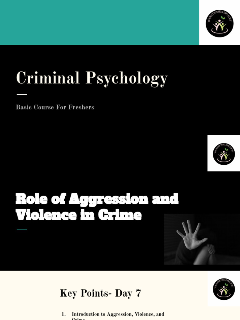 Criminal Psychology - Day 8 | PDF | Aggression | Violence