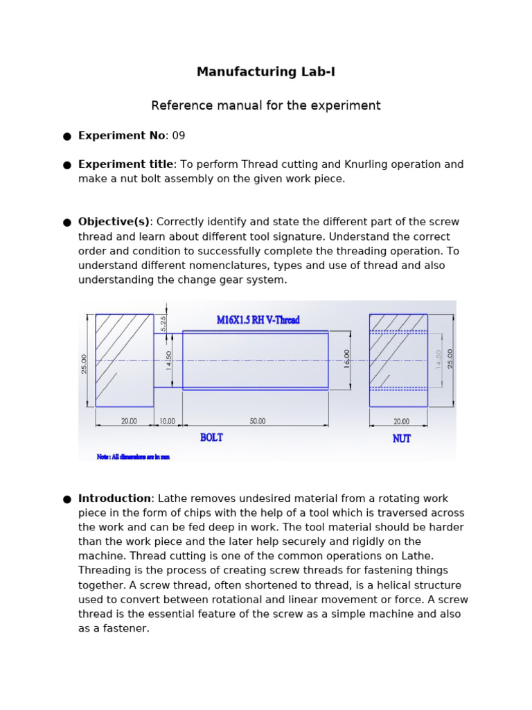 Metric Thread Cutting Using Lathe 09 | PDF | Screw | Drill