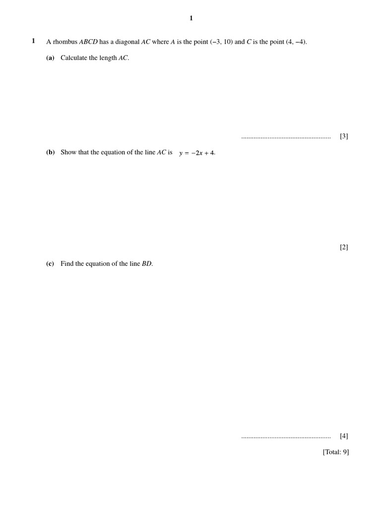 Length and Midpoint of a Straight Line | PDF | Line (Geometry ...