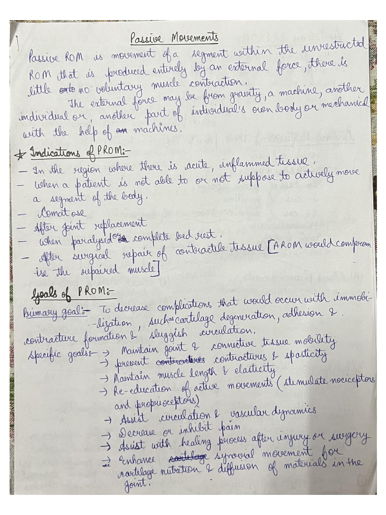 Passive Movements and End Feel | PDF