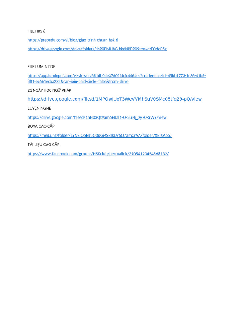 HSK 6 Study Resources and Materials | PDF