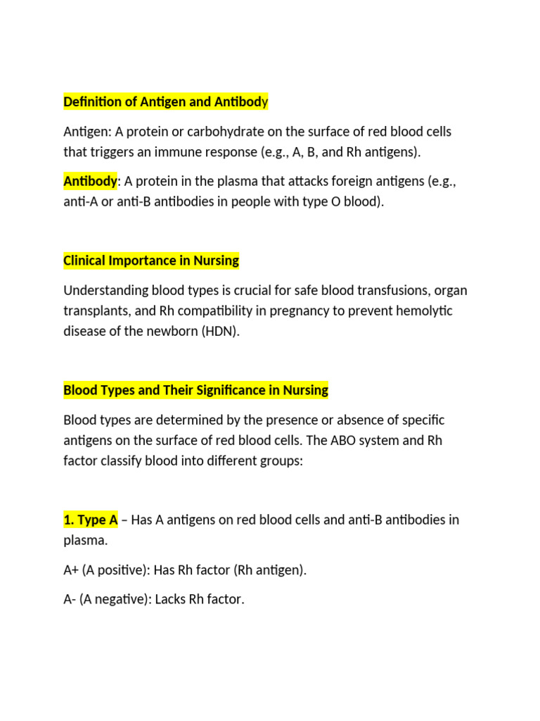 Abo Blood Types and Hypersensitivity | PDF | Blood Type | Clinical ...