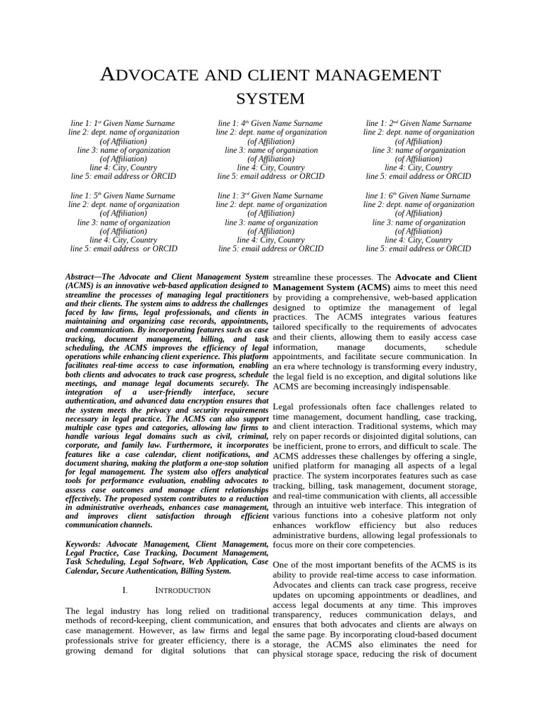 Advocate and Client Management System | PDF | Security | Computer Security