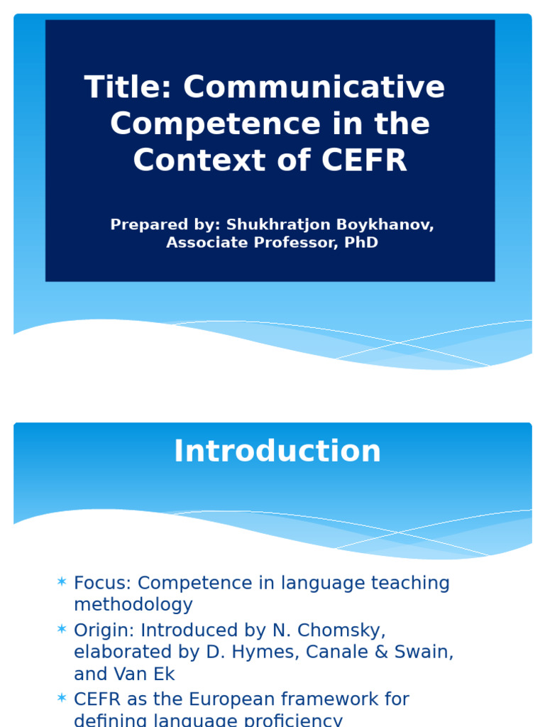 CEFR and Communicative Competence | PDF