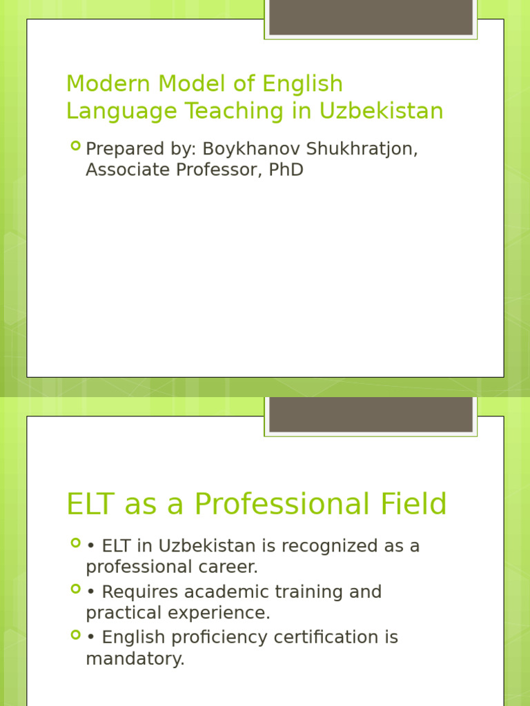 Modern English Teaching in Uzbekistan | PDF
