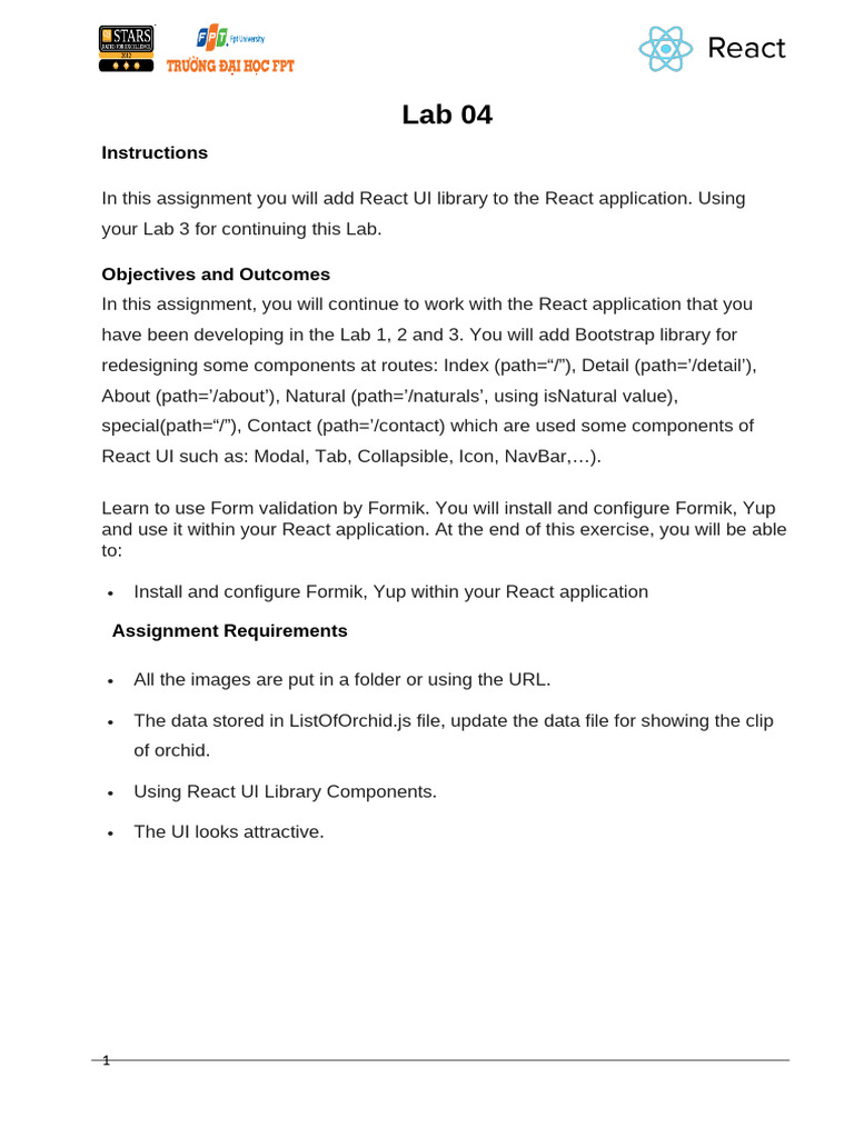 Lab 4 - React UI Library, Formik, Yup | PDF | Software Development | System Software