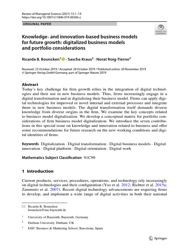 Digital Business Models for Growth | PDF | Business Model | Innovation