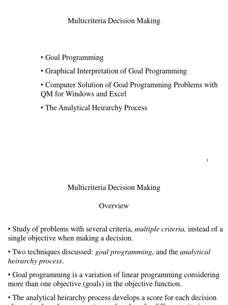 Goal Programming Pdf Loss Function Systems Science