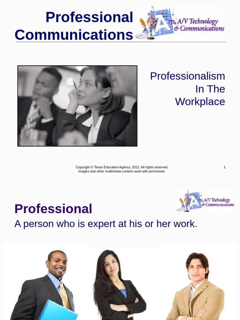 Professionalism in the Workplace Guide | PDF | Morality | Copyright