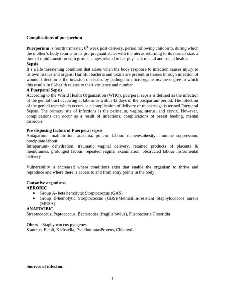 Puerperium Complications and Management | PDF | Postpartum Period ...