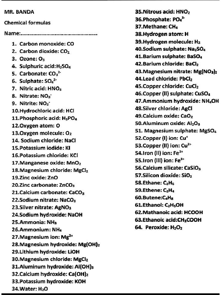 Chemical Formula | PDF