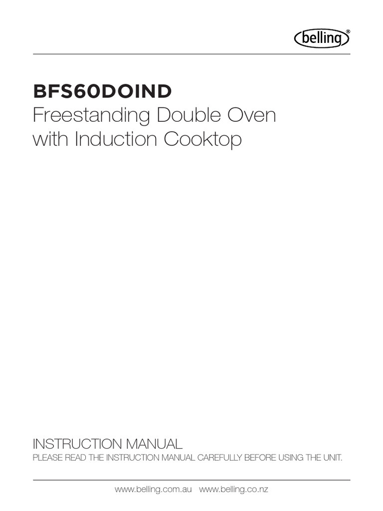 BELLING Instruction Manual - BFS60DOIND - Freestanding Double Oven With ...