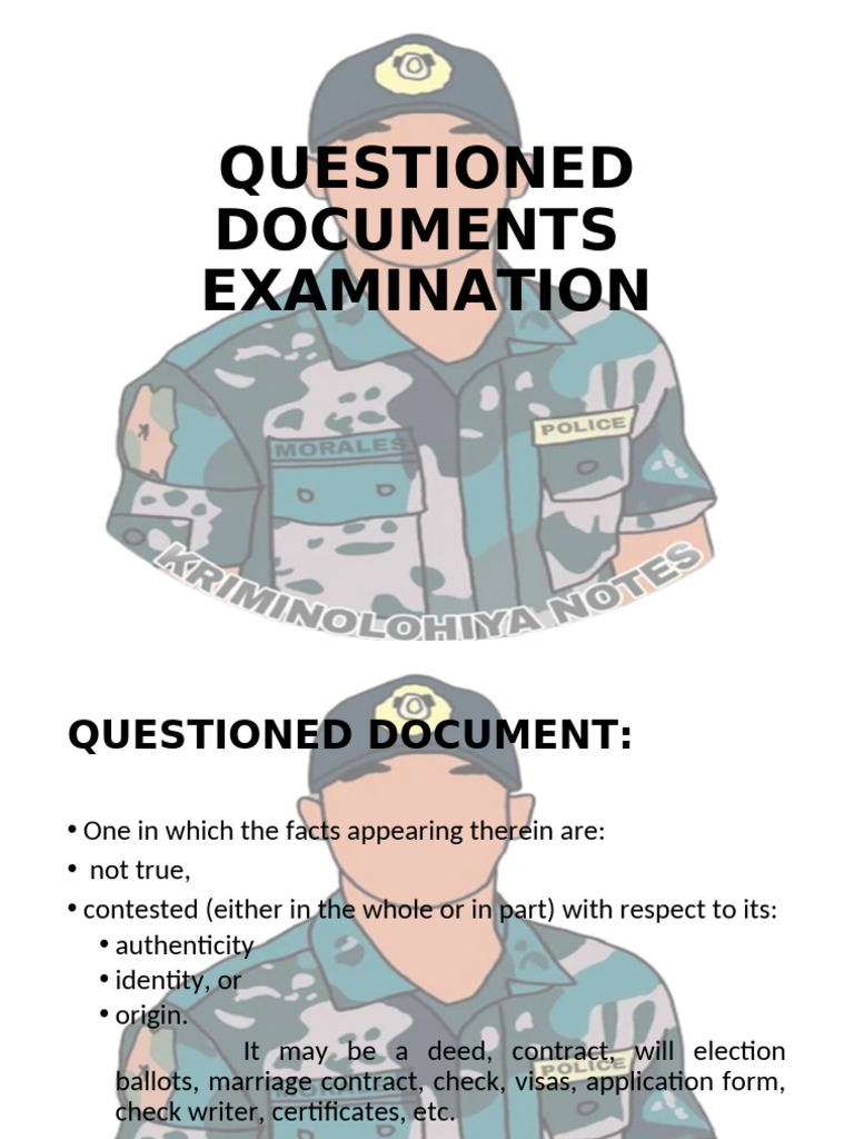 Questioned Documents Examination | PDF | Evidence (Law) | Signature