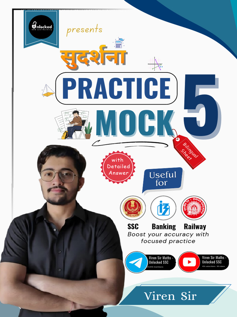 सुदर्शना Practice Mock 5 with Solution Viren Sir Unlocked SSC | PDF