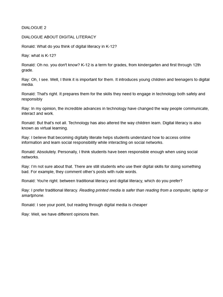 Dialogue 2 | PDF