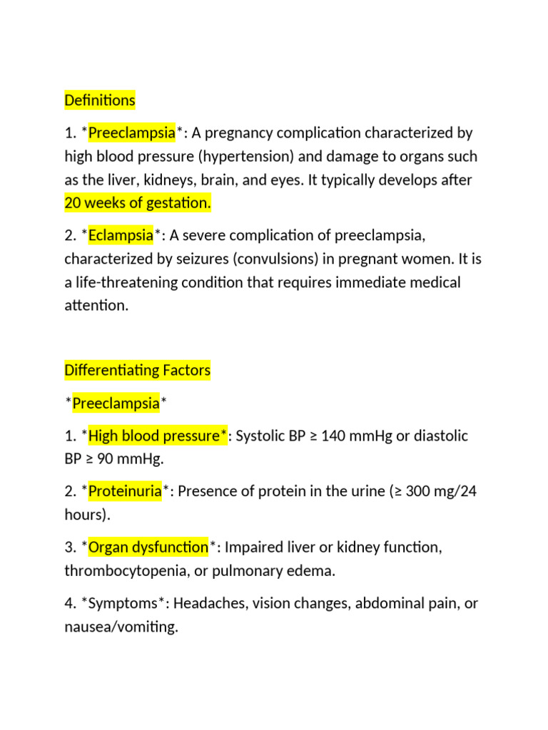 Eclampsia Vs Preeclampsia | PDF | Obstetrics | Human Reproduction