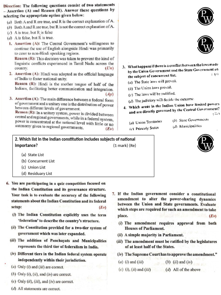 Union List in Indian Constitution | PDF