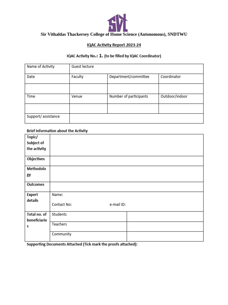 IQAC 1. Blank | PDF