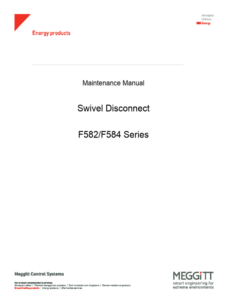 Swivel Disconnect F582/F584 Maintenance Guide | PDF | Valve ...