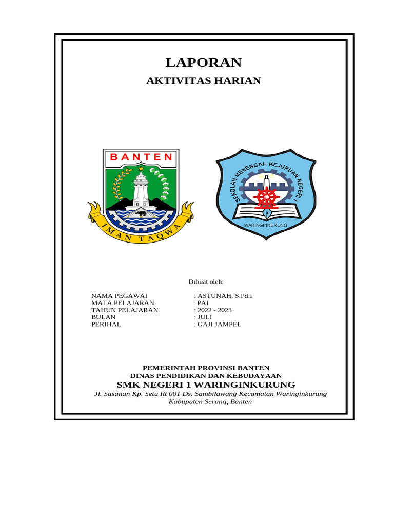 CAVER LAPORAN JULI JAMPEL | PDF