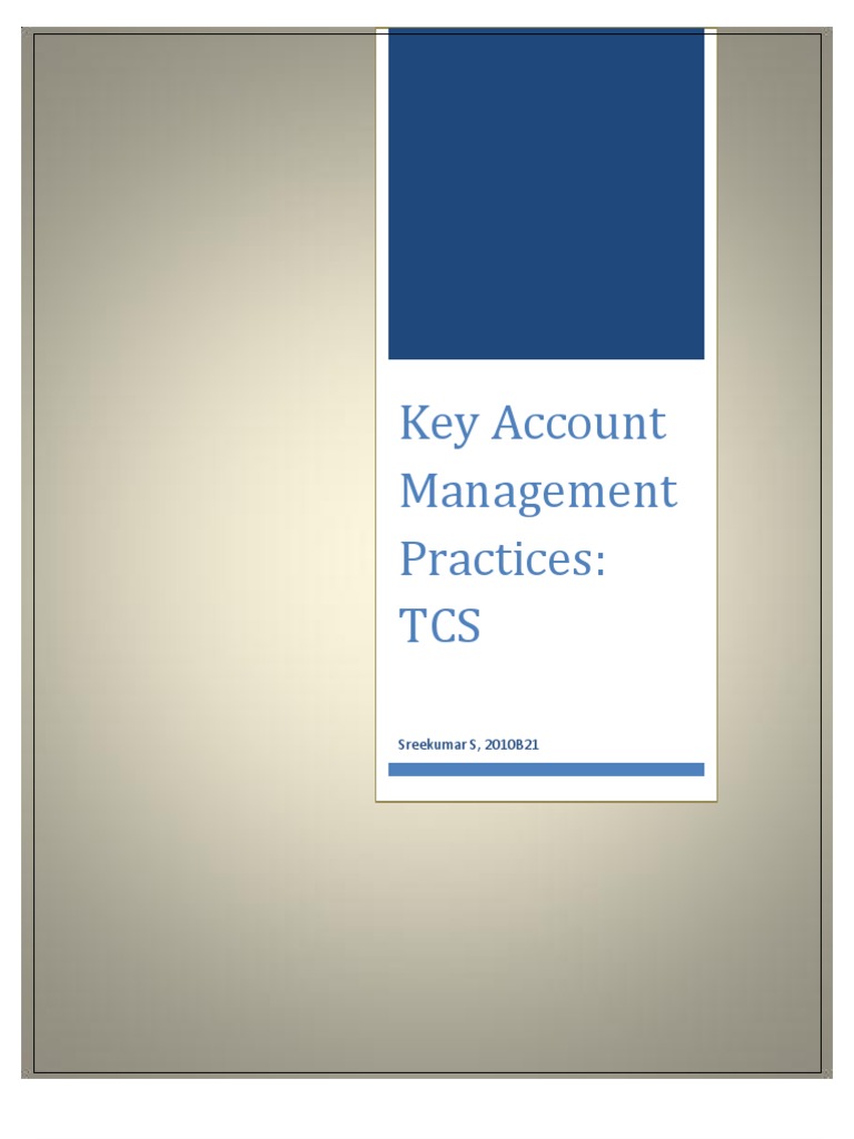 Key Account Management Practices in TCS | PDF | Sales | Accountability