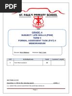 PSW Grade 4 Term 4 Test | PDF | Mosque | Prophets And Messengers In Islam