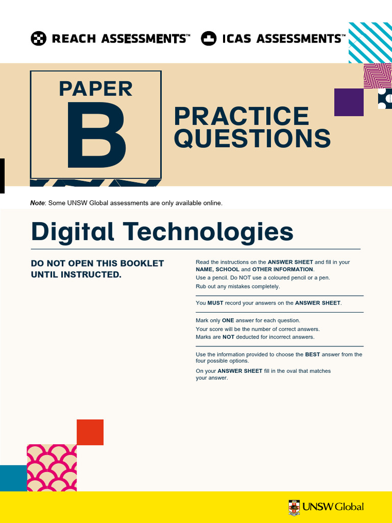 Digital Technologies Practice Questions | PDF