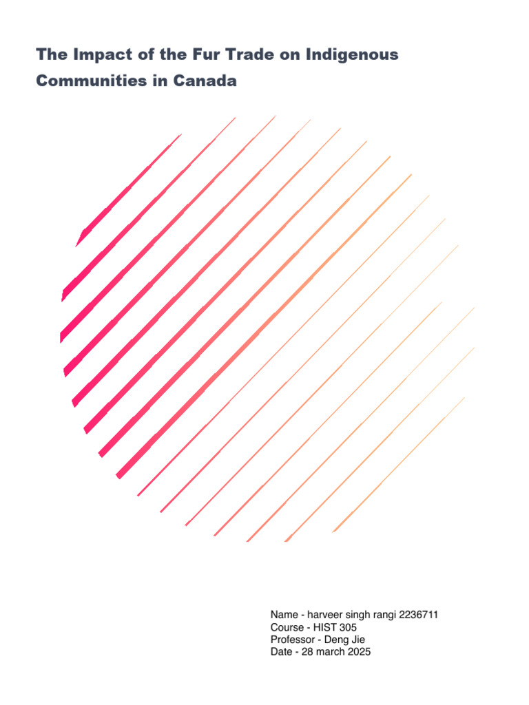 The Impact of The Fur Trade On Indigenous Communities in Canada | PDF ...