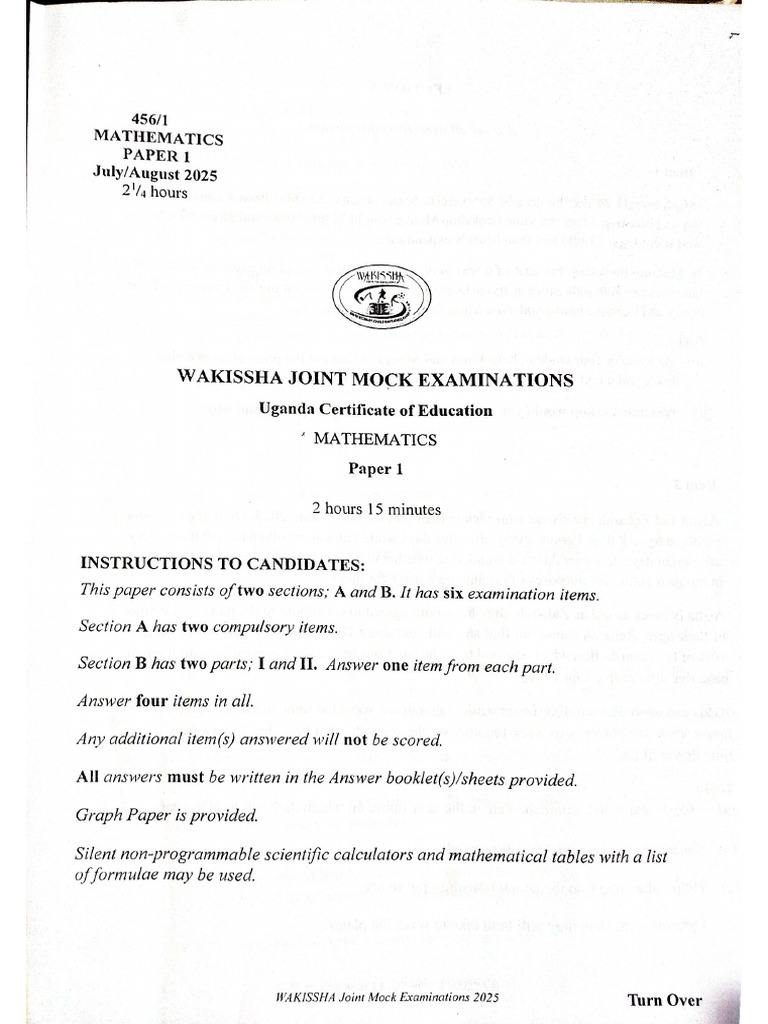 Wakisha Math 2025 | PDF