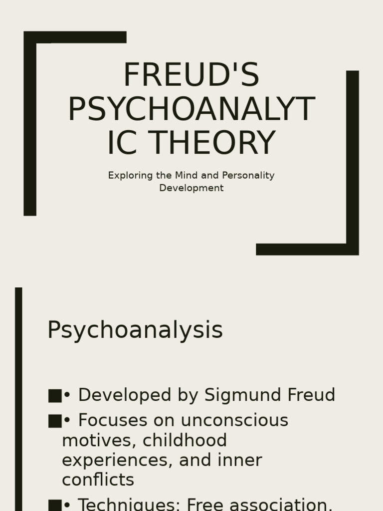 Freud Psychoanalytic Theory Presentation | PDF | Psychoanalysis ...