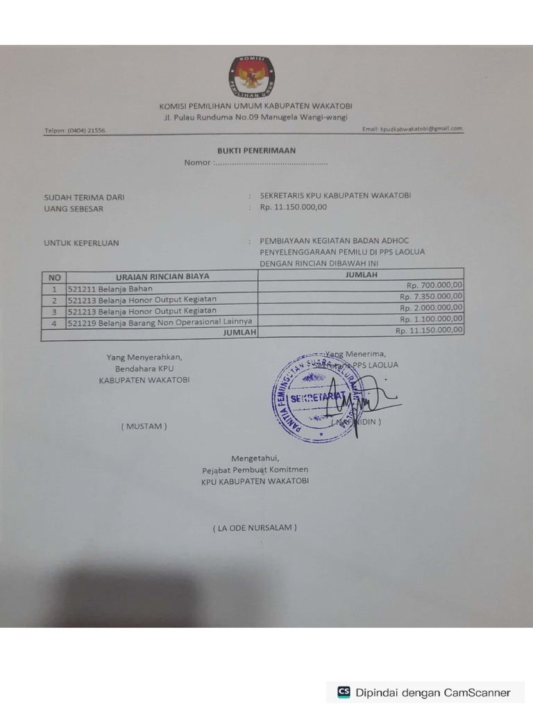 Bukti Penerimaan | PDF