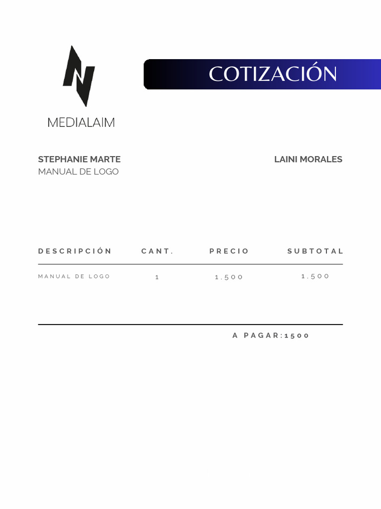 Documento A4 Hoja de Cotización Membretada | PDF