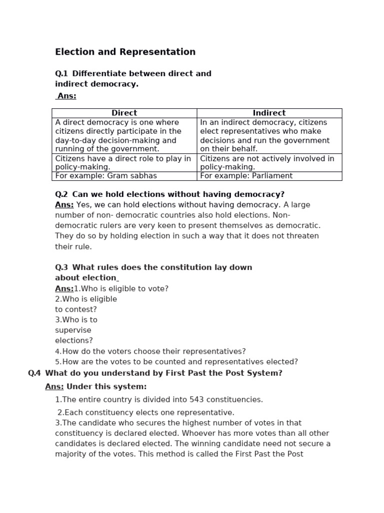 Chapter 3 Worksheet and Notes | PDF | Electoral District | Voting