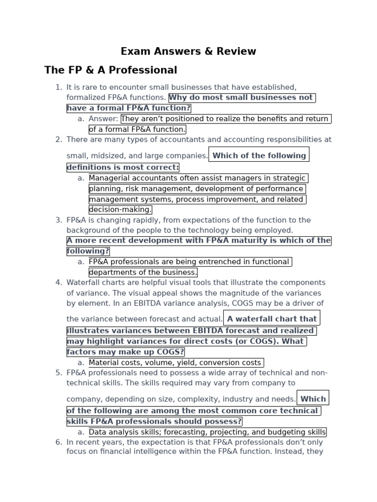 FP&A Roles and Metrics Explained | PDF | Variance | Forecasting