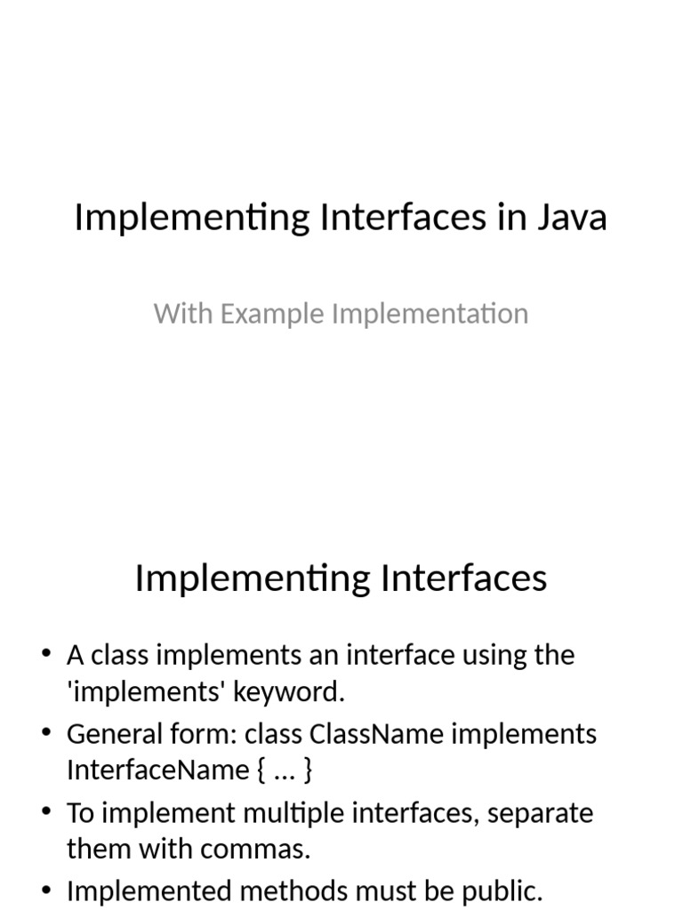 Implementing Interfaces Java | PDF