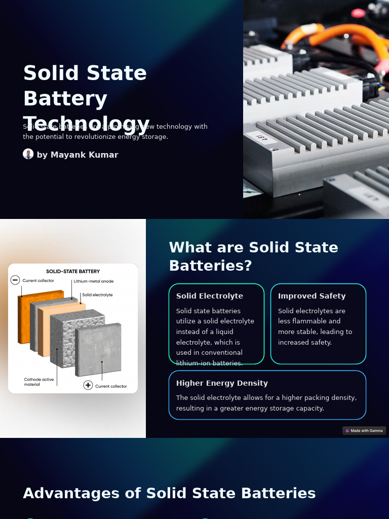 Solid State Battery Technology | PDF | Lithium Ion Battery | Physical ...