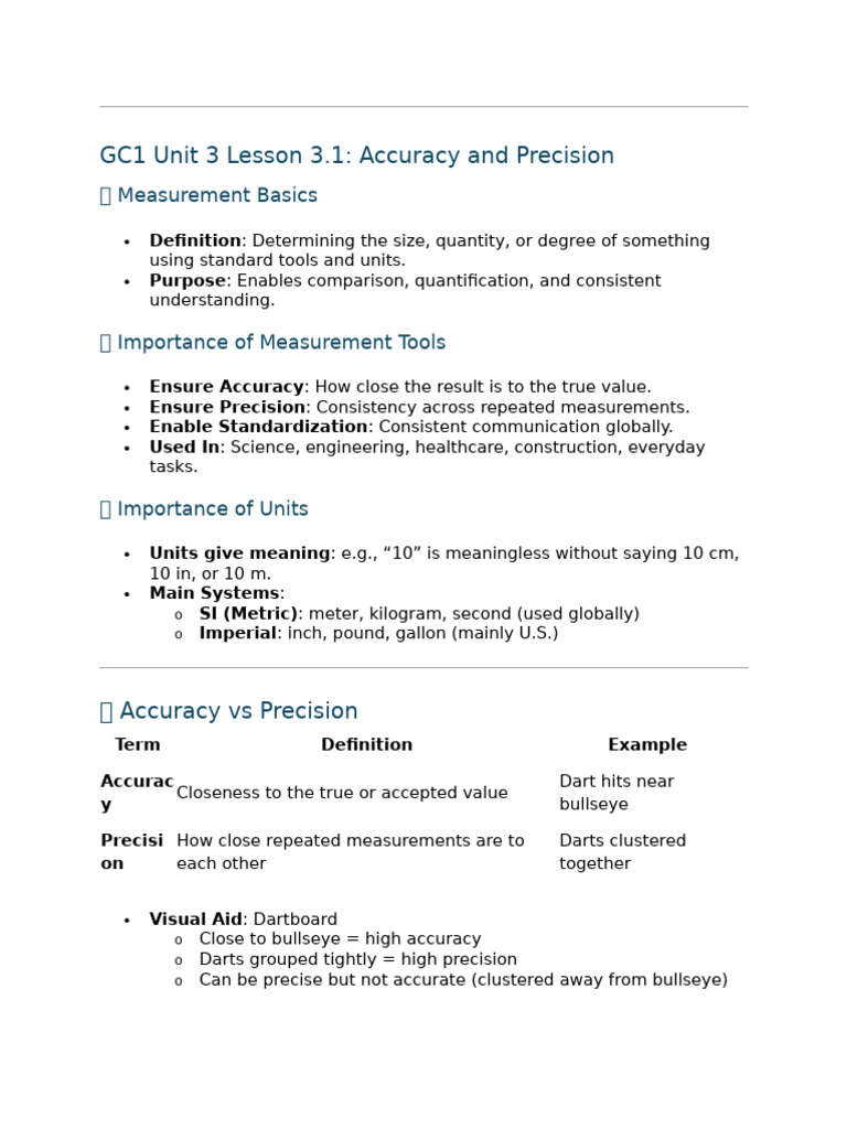 Accuracy and Precision | PDF | Accuracy And Precision | Measurement