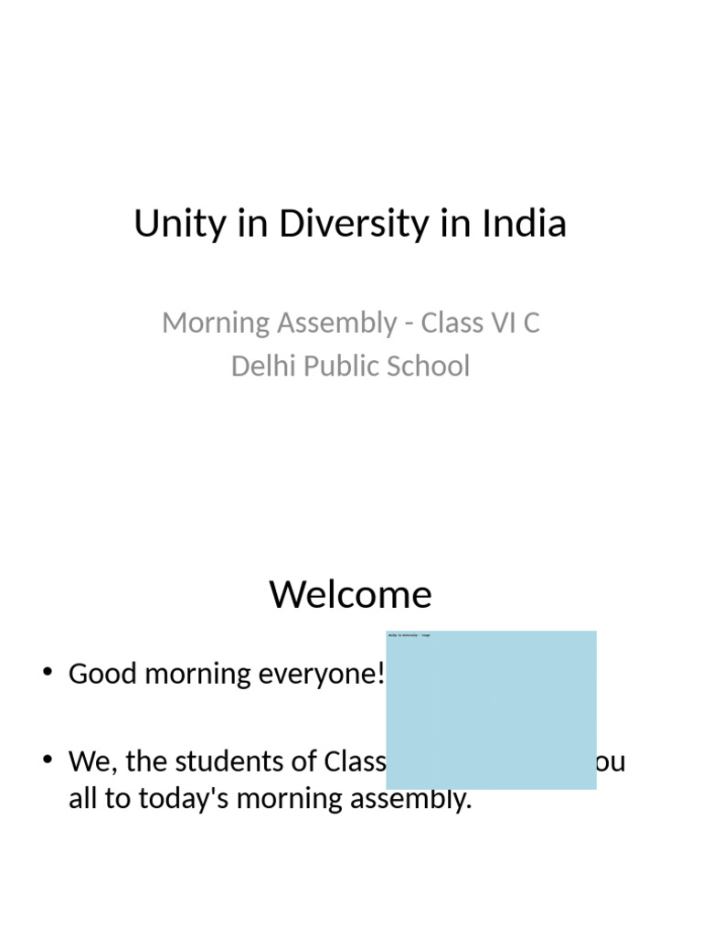 Unity in Diversity Assembly VI C With Images | PDF