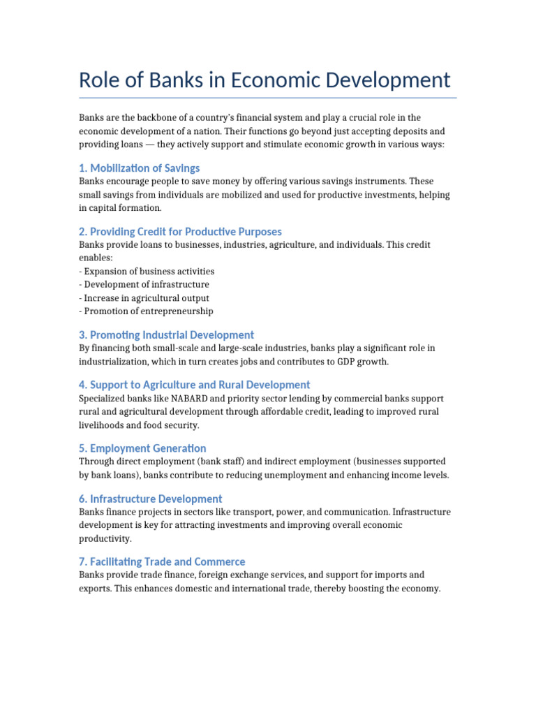 Banks as Catalysts for Economic Growth | PDF | Banks | Economic Growth