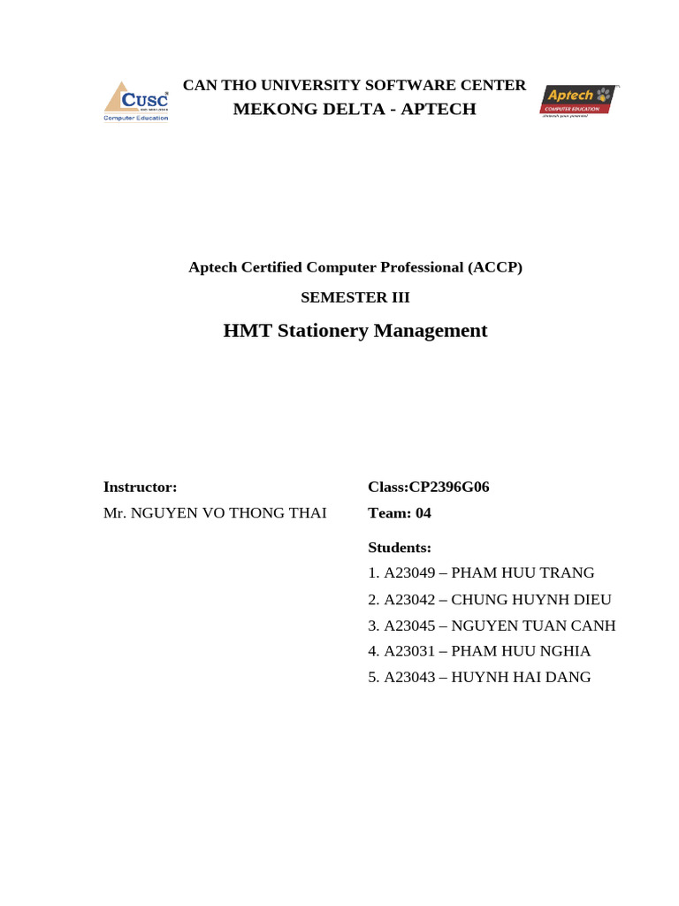 HMT Stationery Management System Overview | PDF | Password | Microsoft ...