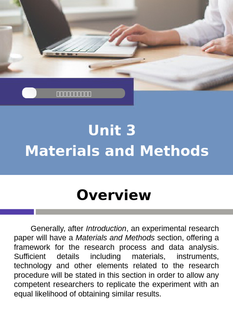 Unit 3 Materials and Methods | PDF | Data Analysis | Herbicide