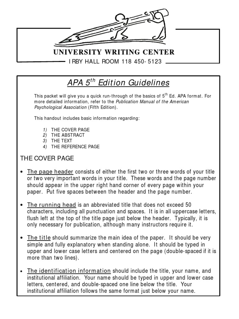 APA 5th Edition Guidelines | PDF | Paragraph | Written Communication