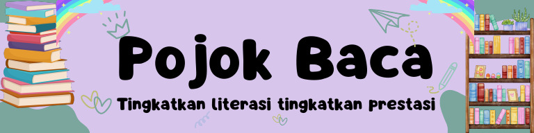 Pojok Baca Hiasan Perpustakaan Kelas Banner Spanduk Hijau Pastel ...
