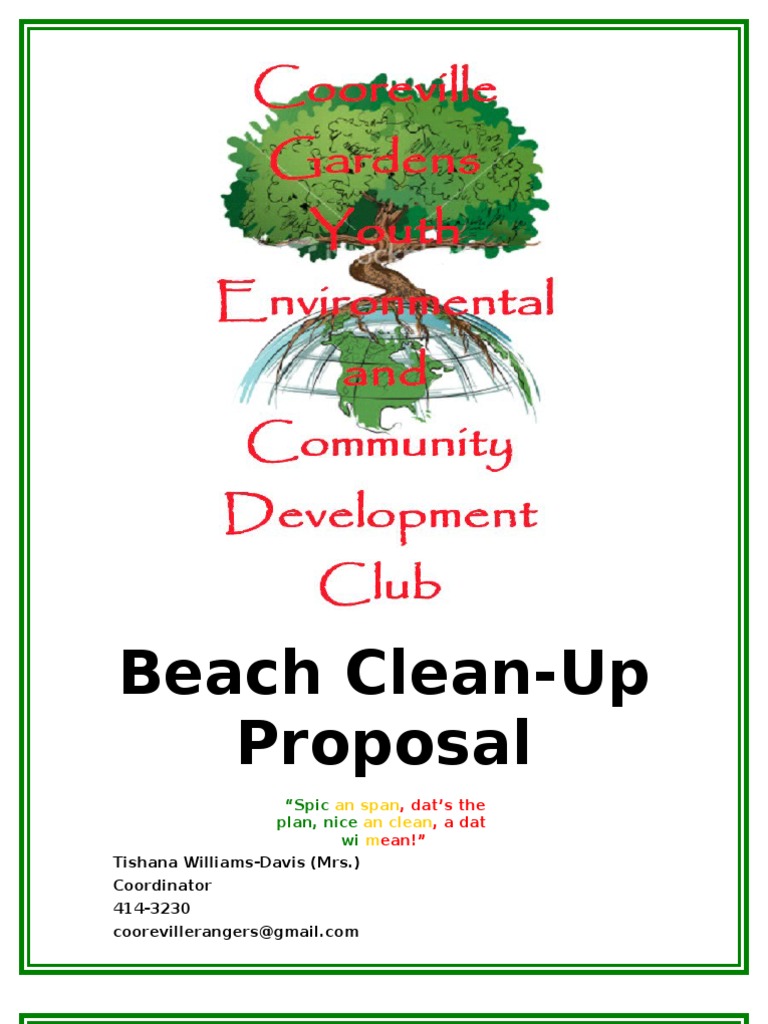 Beach Clean-Up Project Proposal | PDF | Beach | Pollution