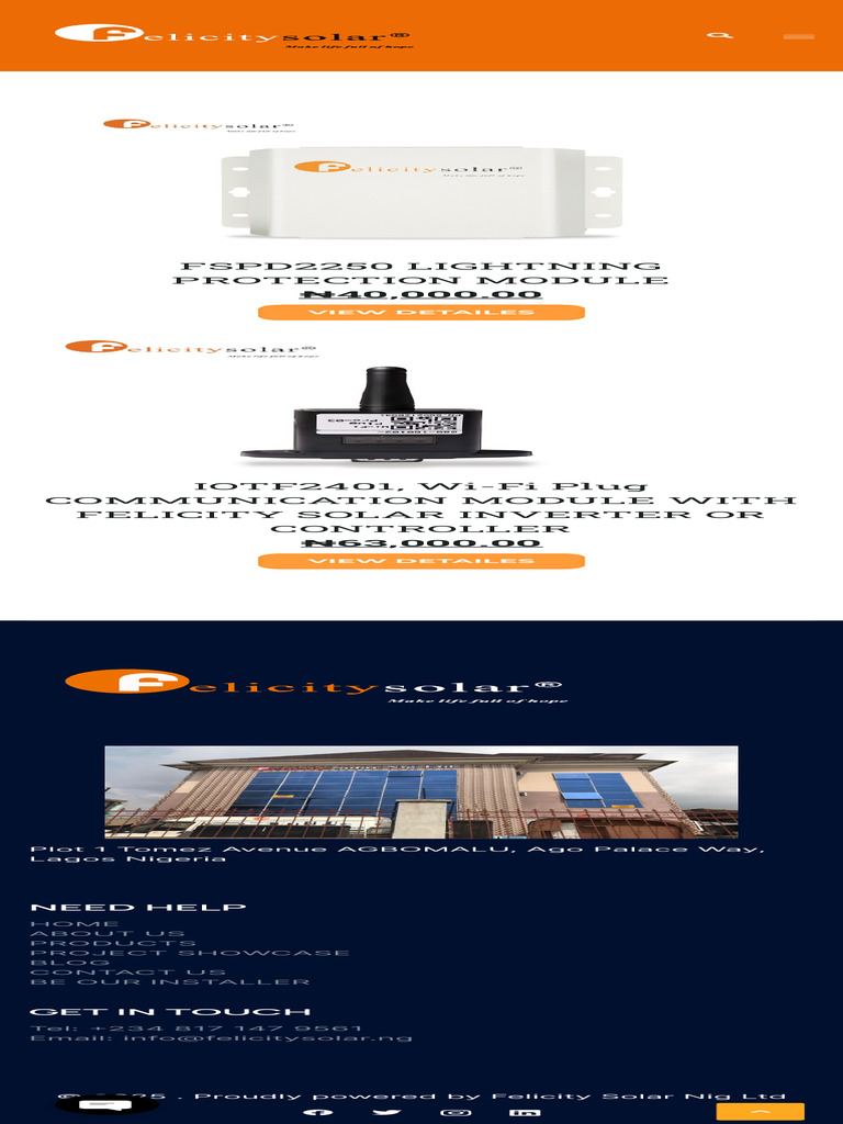 Felicity Solar Products and Services | PDF