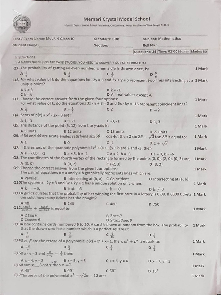 Class 10 Math Solutions Request | PDF