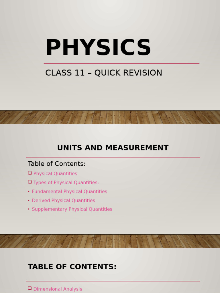 Physics Class 11: Units & Measurement Guide | PDF | Angle | Force
