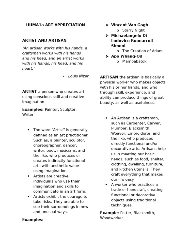 Huma1a Art Appreciation Reviewer | PDF | Composition (Visual Arts) | Shape